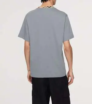 Burberry Check-trim T-shirt - Grey