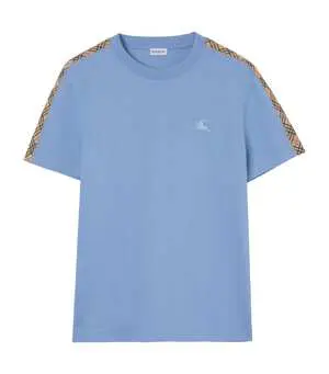 Burberry Check-trim T-shirt - Blue