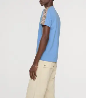 Burberry Check-trim T-shirt - Blue