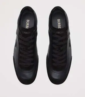 Burberry Leather Knight Runner Sneakers - Black