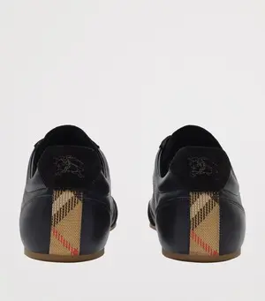 Burberry Leather Knight Runner Sneakers - Black