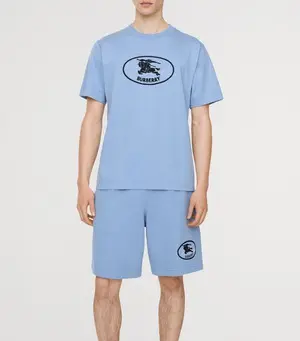Burberry Equestrian Knight Sweatshorts - Blue