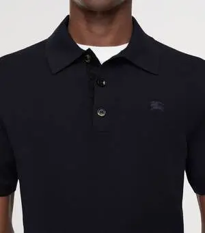 Burberry Cashmere Polo Shirt - Navy