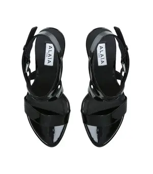 Alaïa Patent Leather Cone Sandals 90 - Black