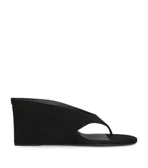 Alaïa Suede Cube Wedge Sandals 75 - Black