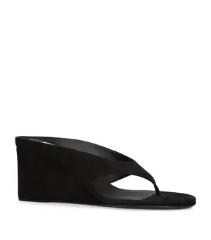 Alaïa Suede Cube Wedge Sandals 75 - Black