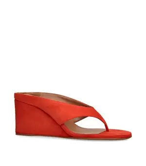 Alaïa Suede Cube Wedge Sandals 75