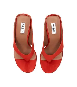 Alaïa Suede Cube Wedge Sandals 75