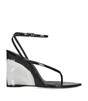 Alaïa Patent Leather Wedge Sandals