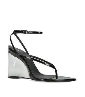Alaïa Patent Leather Wedge Sandals