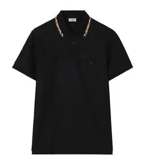 Burberry Check-trim Polo Shirt - Black