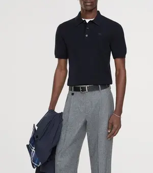 Burberry Cashmere Polo Shirt - Navy