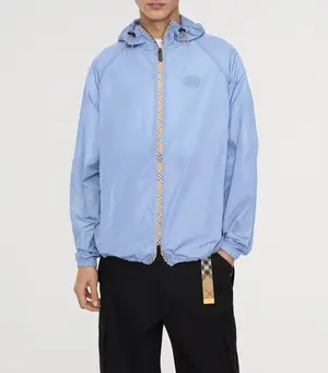 Burberry Nylon Jacket With Check Tape Detail