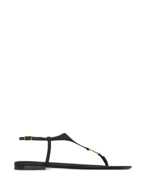 Saint Laurent Leather Sandals Black