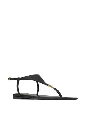 Saint Laurent Leather Sandals - Black