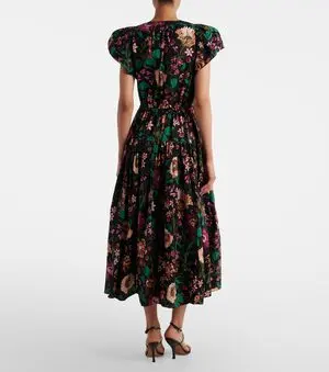 Ulla Johnson Marin Floral Cotton Poplin Midi Dress - Multicoloured