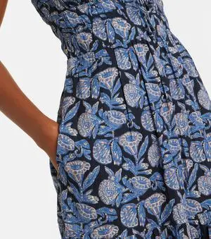 Ulla Johnson Aydin Floral Cotton-blend Midi Dress - Blue