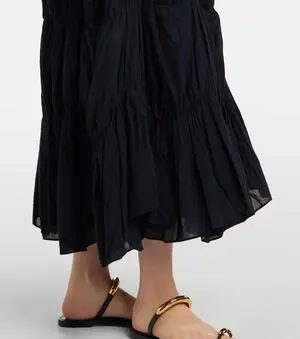 Ulla Johnson Emmalina Cotton Voile Midi Dress - Black