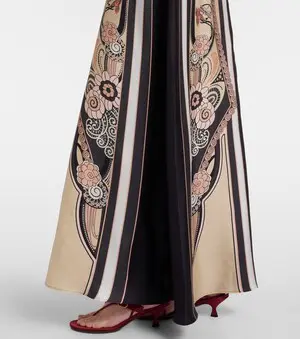 La DoubleJ Sorella Printed Silk Maxi Dress