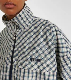 Prada Checked Cotton-blend Chambray Jacket