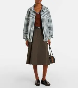 Prada Checked Cotton-blend Chambray Jacket