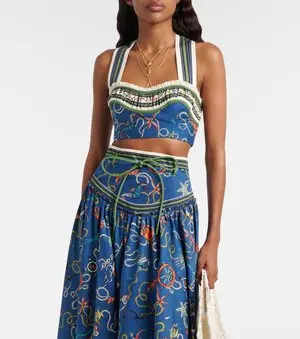 ALEMAIS Alemas Cove Printed Halterneck Crop Top