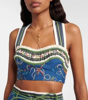ALEMAIS Alemas Cove Printed Halterneck Crop Top