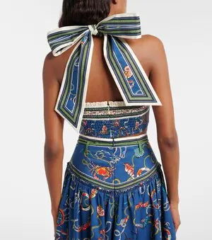 ALEMAIS Alemas Cove Printed Halterneck Crop Top