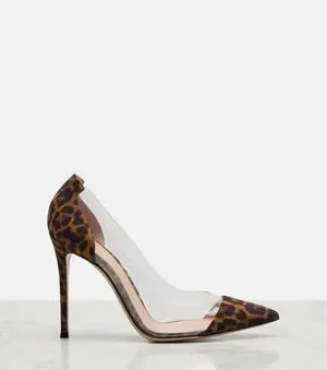 GIANVITO ROSSI Plexi Leopard-print Suede And Tpu Pumps - Brown