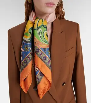 Etro Norma Printed Silk Twill Scarf - Multicoloured