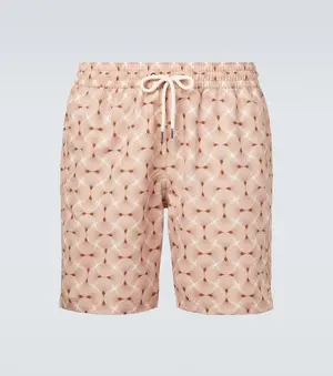 Frescobol Carioca Santos Printed Swim Trunks - Brown