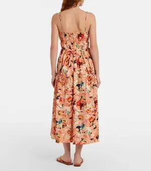 Ulla Johnson Vidri Floral Cotton Poplin Midi Dress - Multicoloured