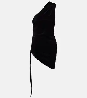 Balmain Ruched One-shoulder Minidress