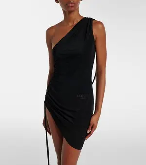 Balmain Ruched One-shoulder Minidress