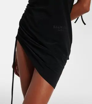 Balmain Ruched One-shoulder Minidress