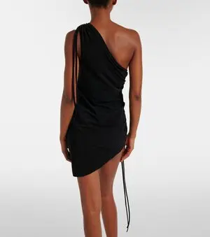 Balmain Ruched One-shoulder Minidress