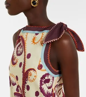 ALEMAIS Printed Linen And Silk Minidress - Multicoloured
