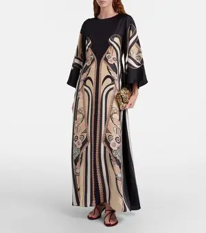 La DoubleJ Sorella Printed Silk Maxi Dress