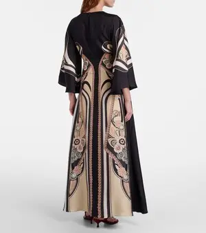 La DoubleJ Sorella Printed Silk Maxi Dress