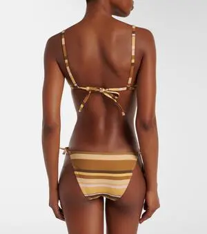 Isabel Marant Étoile Feride Striped Triangle Bikini Top - Brown