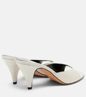 JUDE Haze Croc-effect Patent Leather Mules - White