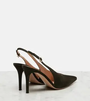 GIANVITO ROSSI Robbie Suede Slingback Pumps - Green