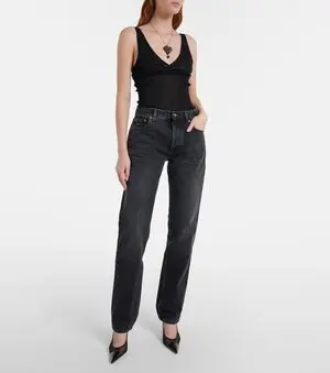 Saint Laurent Faded Straight Leg Jeans