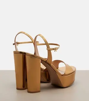 GIANVITO ROSSI Marlena Metallic Leather Platform Sandals