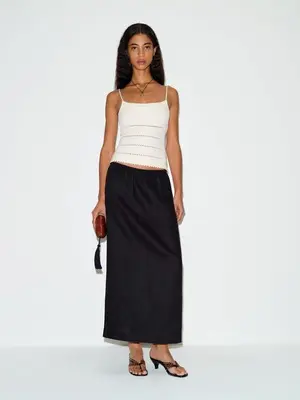 REFORMATION Norie Linen Maxi Skirt - Black