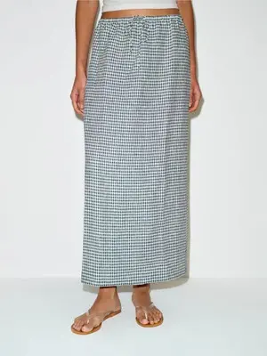 REFORMATION Norie Linen Maxi Skirt - Grey