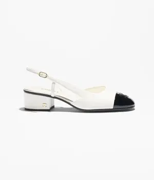 Chanel Slingbacks In Lambskin And Patent Calfskin