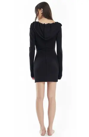 MOTHER OF ALL Pepper Hoodie Mini Dress - Black