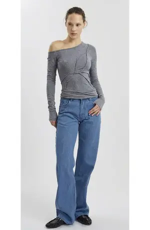 MOTHER OF ALL Asymmetric Long Sleeved T-shirt - Grey