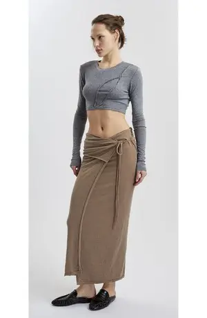 MOTHER OF ALL Ribbed Wrap Skirt